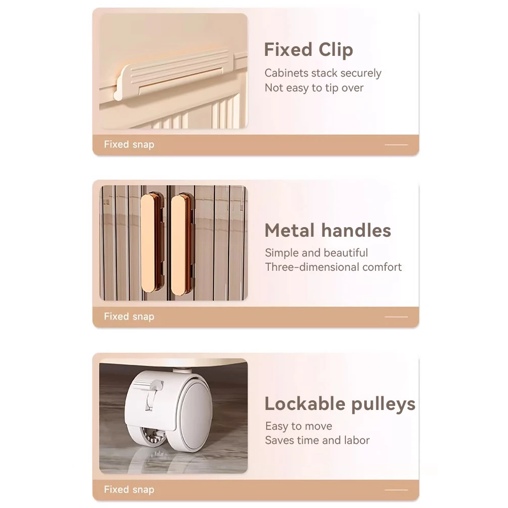 L66/70cm 2 Doors Light Luxury Wardrobe Storage Versatile Foldable ...