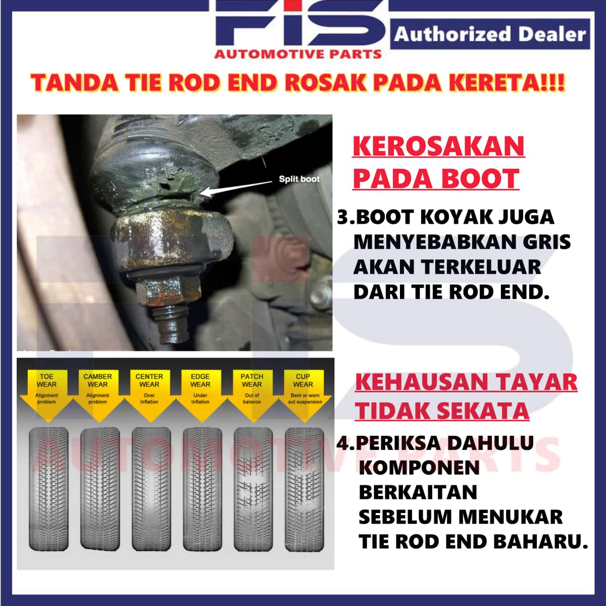 FIS Steering Rack Tie Rod End Outer Toyota Hiace LH113 Kepala Ball ...