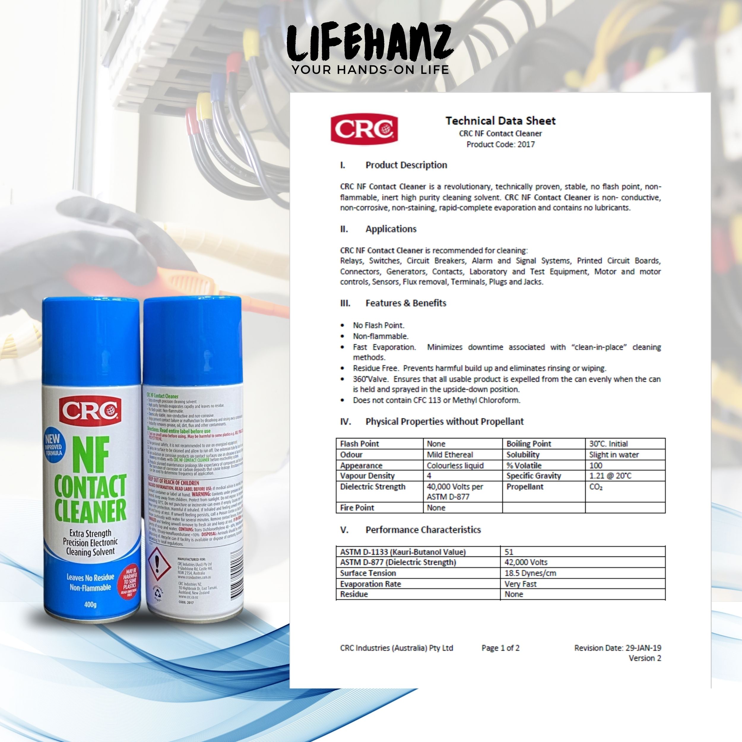 CRC NF Contact Cleaner | Non-Flammable Electrical Parts Cleaner | Fast ...