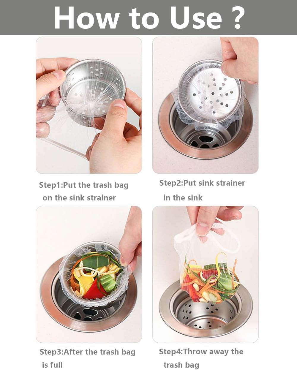 itchen Sink Strainer Mesh Bag Disposable Sink Net Strainer Filter Bags ...