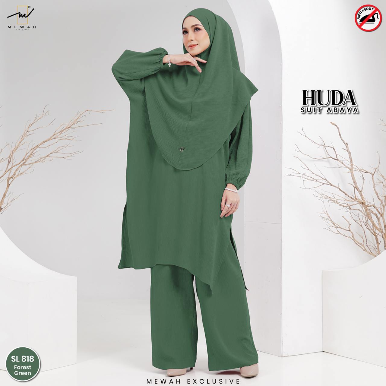 Mewah Exclusive Suit Abaya Huda - Baju Muslimah Dress Premium Ironless ...