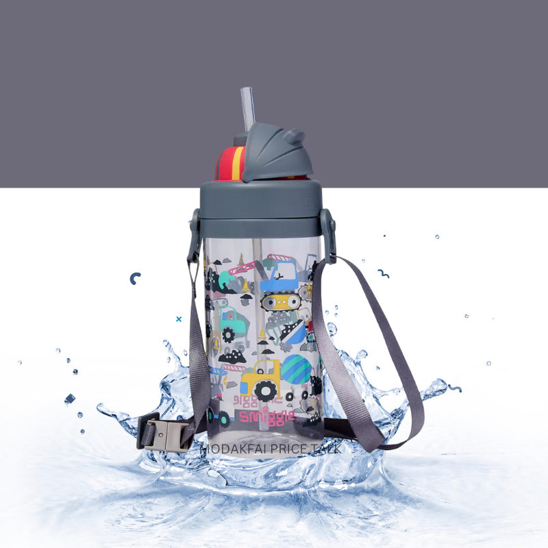 Smiggle Kids Water Bottle 430ml | Botol Air Kanak-Kanak BPA-Free with Straw | Sekolah, Travel, 3 ...