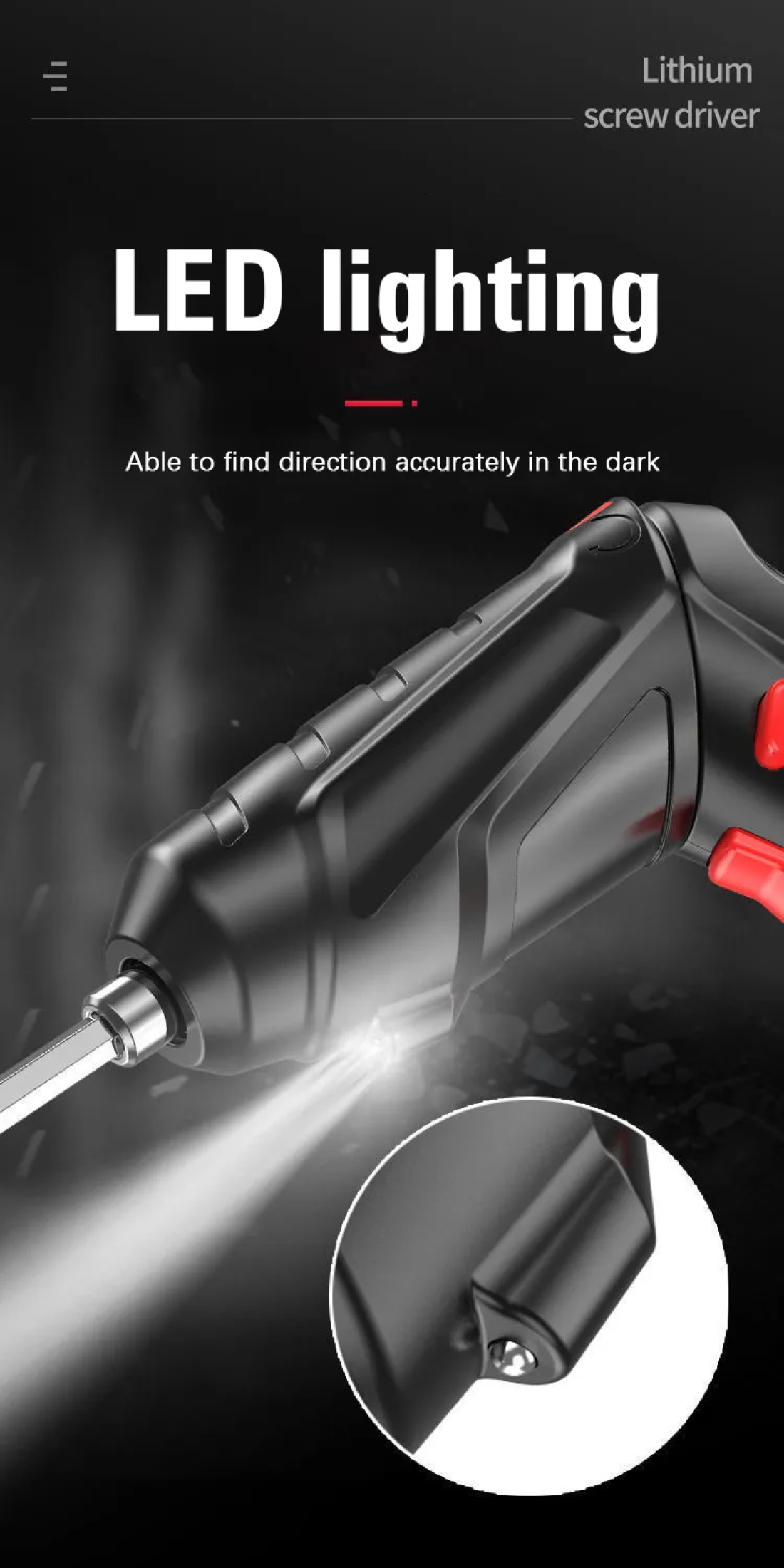 Electric Cordless Screwdriver Tool Kit 47PCS Set with LED Light ...