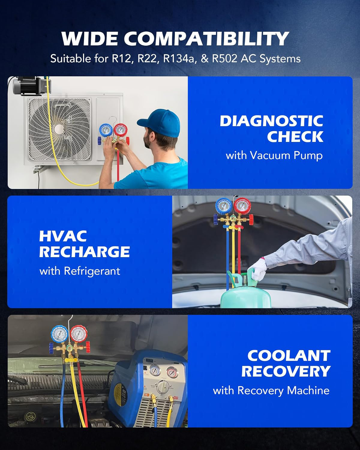Aircond Meter Set R410a R12 R22 R134A AirCond refrigerant gas meter gas ...