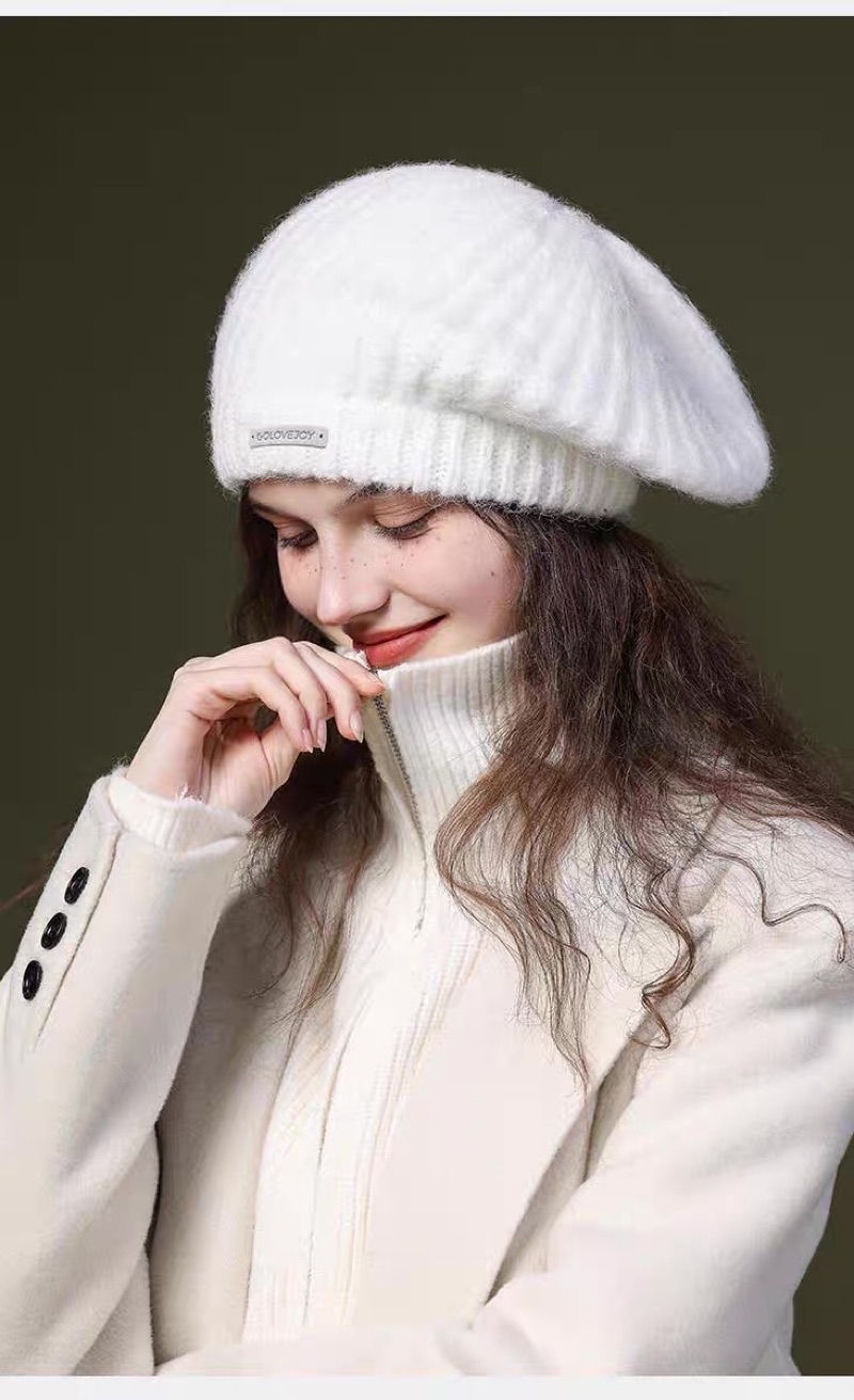 Winter Beret Barret Hat Beanie Hat Women 贝雷帽 冬天帽子 Winter Newsboy ...