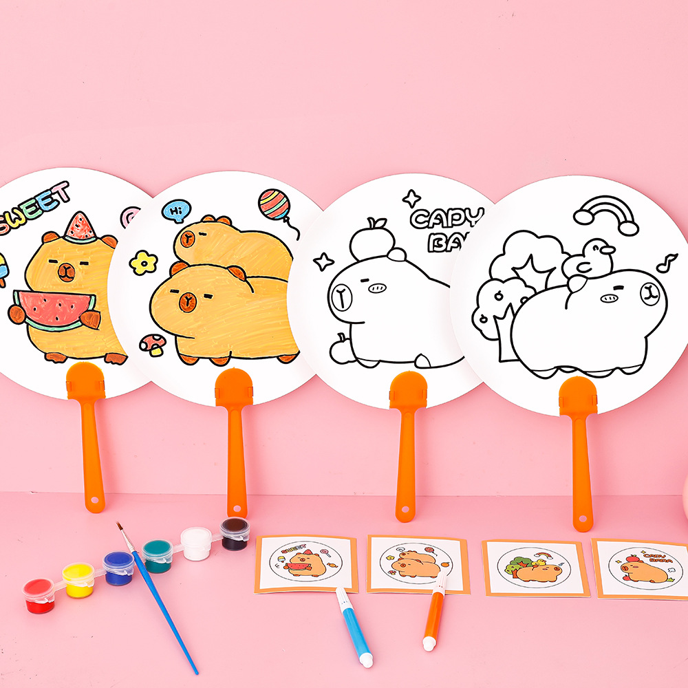 BORONG【50 pcs】DIY Coloring Fan Kids Birthday Goodies Doorgift Kipas ...