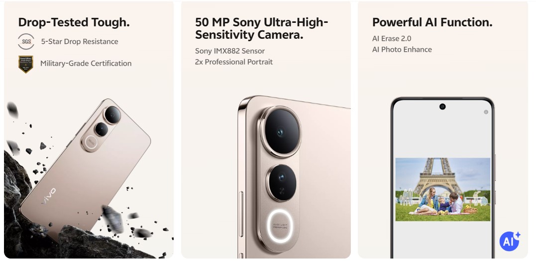 vivo V50 Lite 5G (8+256GB/ 12+256GB/ 12+512GB) SONY IMX882 Sensor l ...