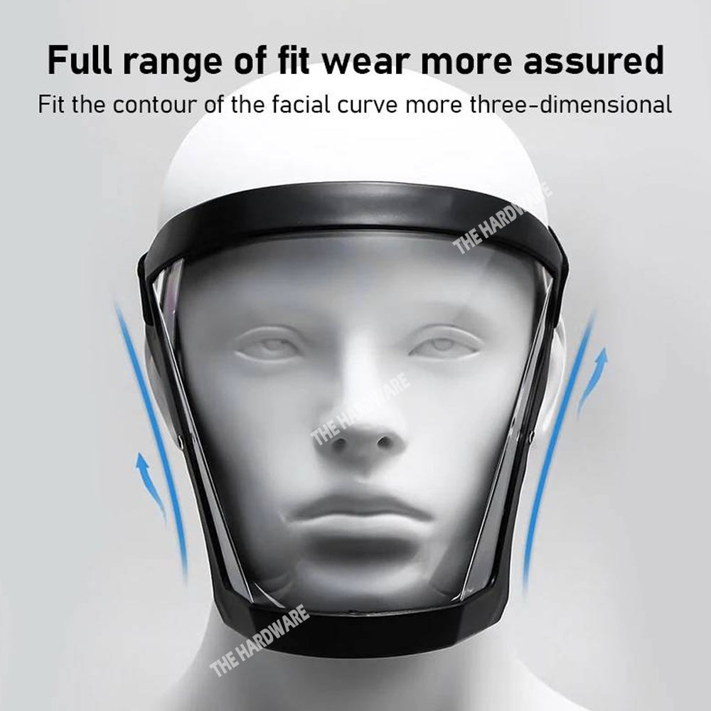 Active Protective Hybrid Full Face Shield Face Mask Transparent Anti ...