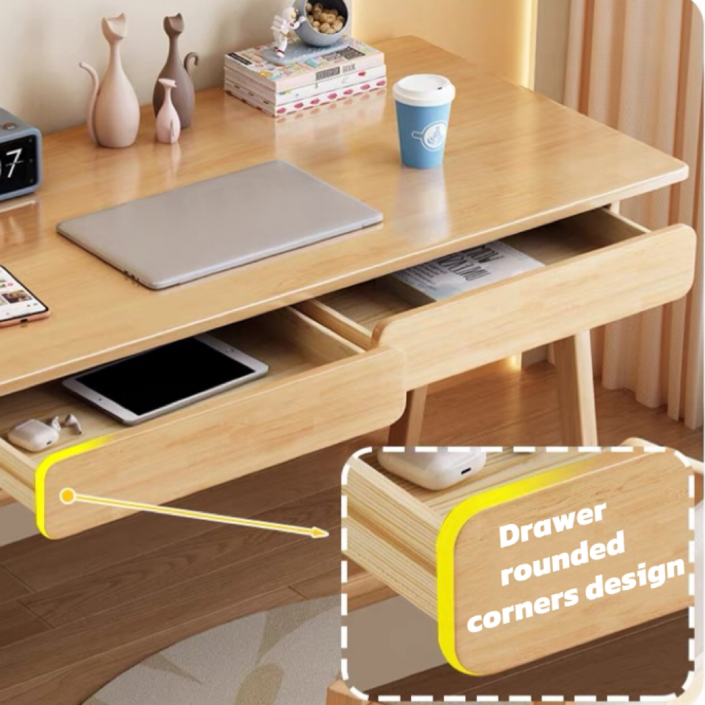 SEVENWOOD Meja Belajar 120/140cm Kids Study Table Set Computer Table ...
