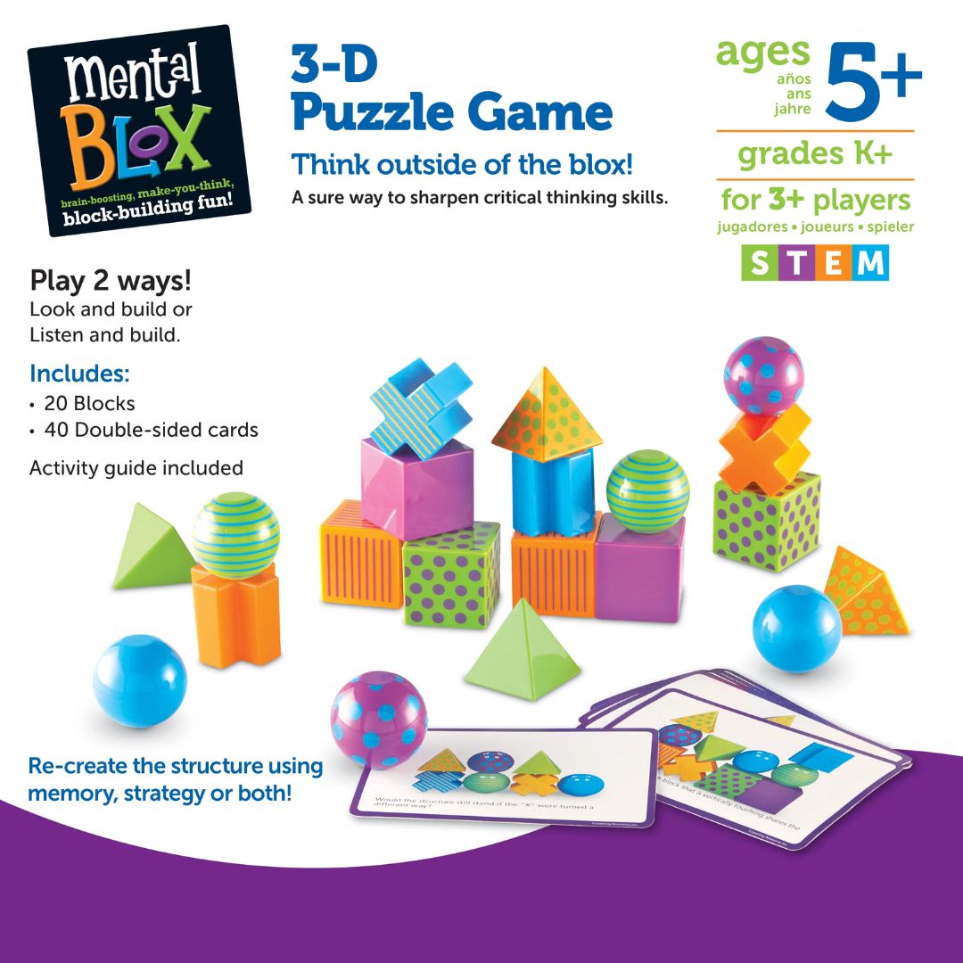 Learning Resources Mental Blox Critical Thinking Game- Age 5-9, Blocks, Shapes, Educational Toy ...