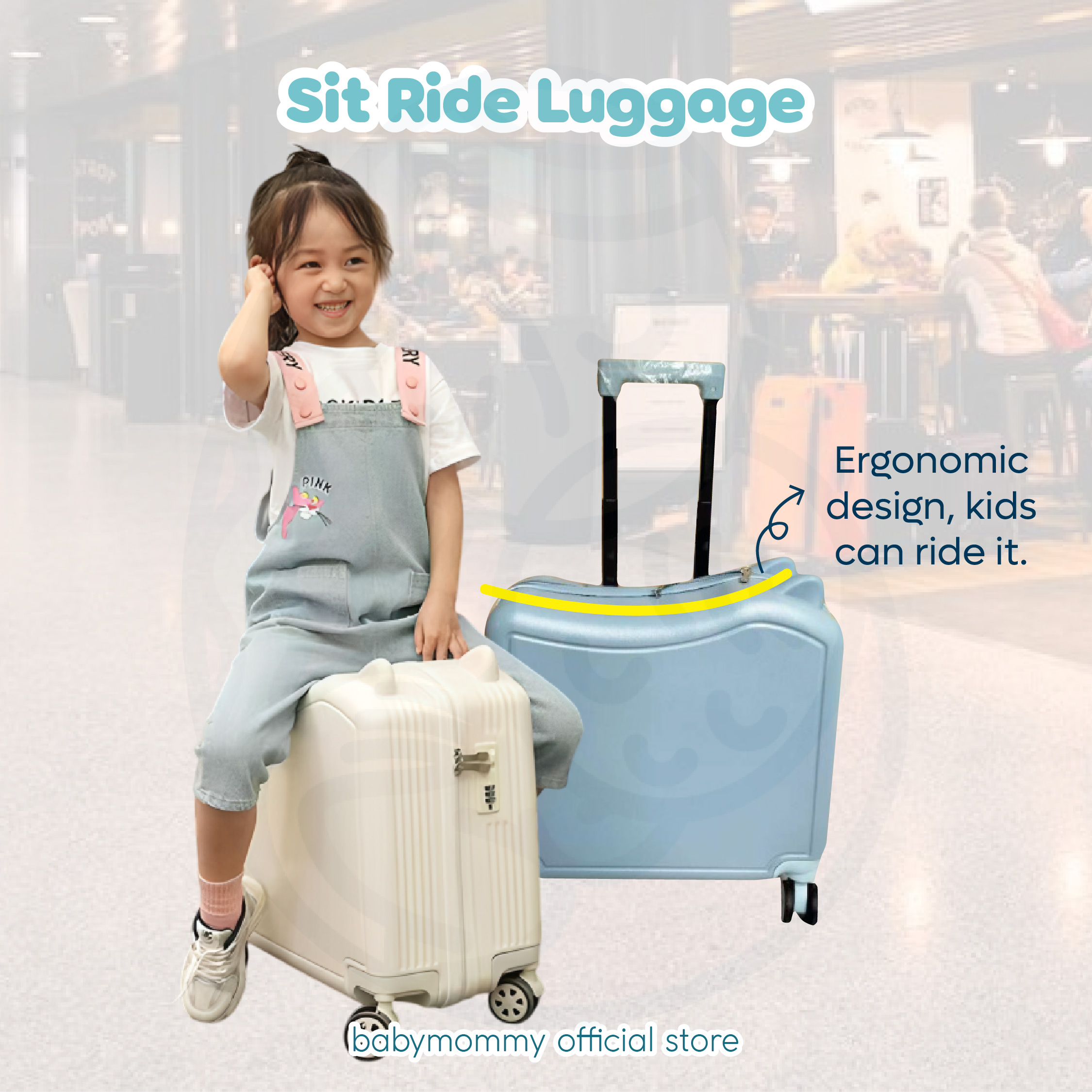 Babymommy👶Children Luggage Suitcase Cat Ear Trolley Case Boy Girl ...