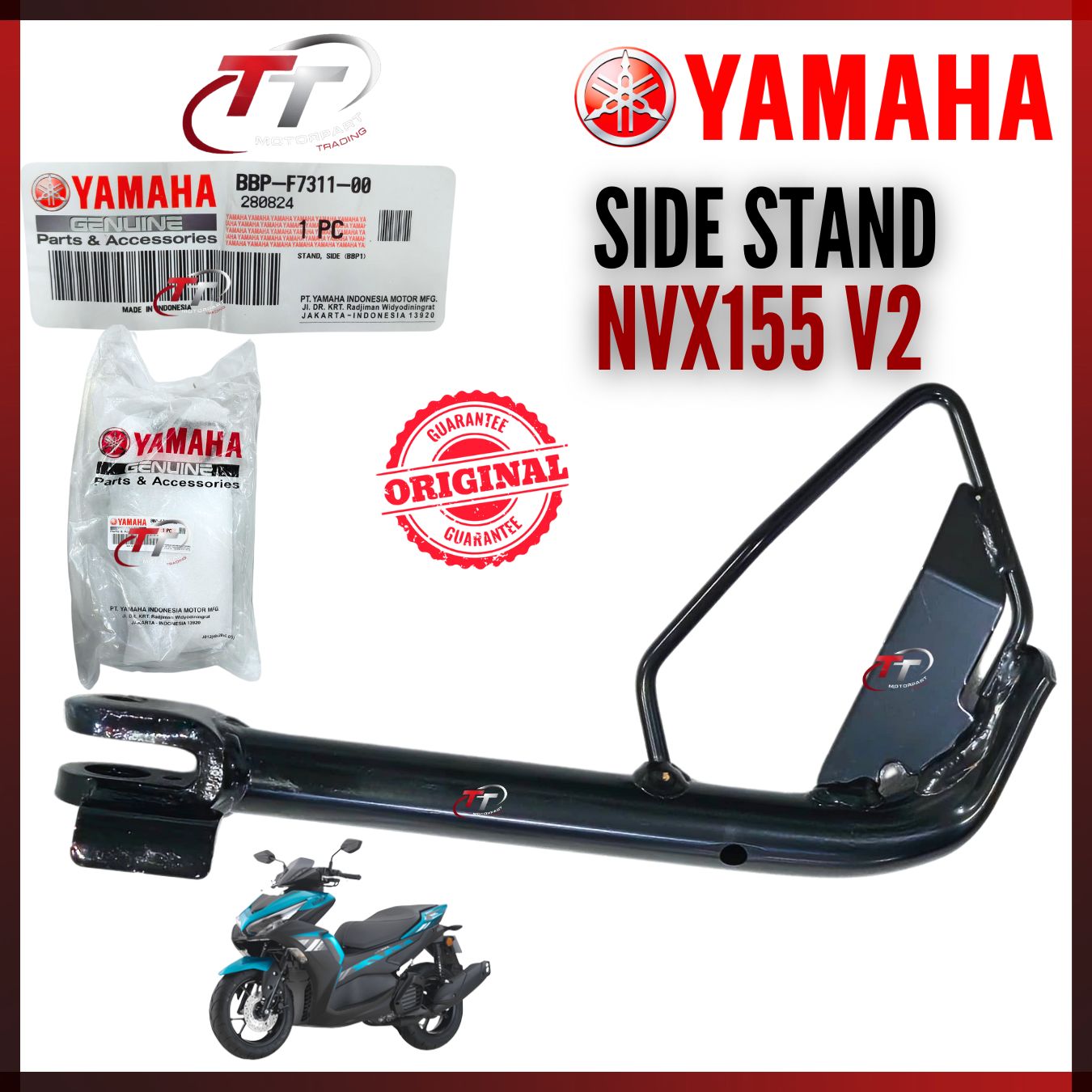 NVX155 NMAX V1-V2 155 NMAX155 NVX155 Side Stand Scooter Tongkat Tepi ...