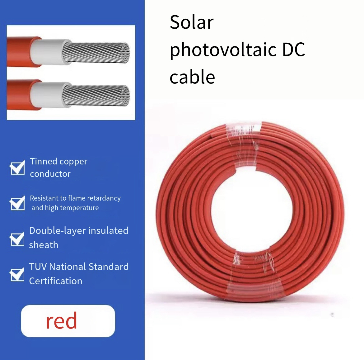 Solar Panel Extension Cable DC Cable Wire Wayar Cable 2.5/4/6mm² PV ...