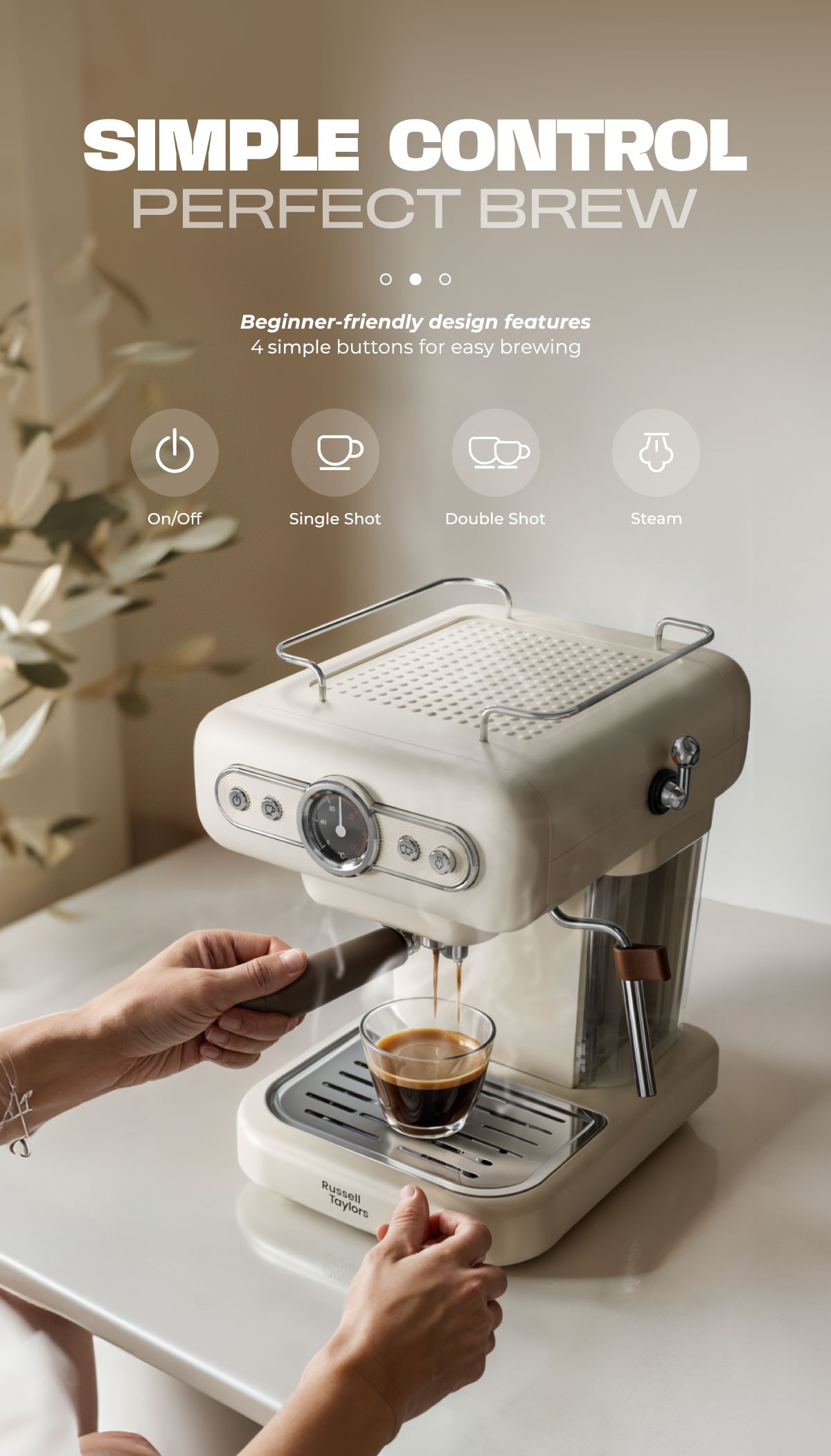 Russell Taylors 20 Bar Espresso Coffee Machine Mesin Kopi Retro Style ...
