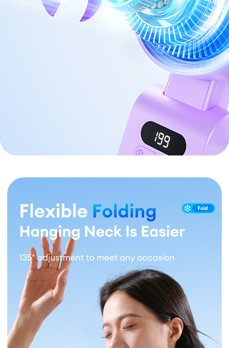 JAMAY Fan Portable Turbo Fan High Speed kipas mini 135° folding fan ...