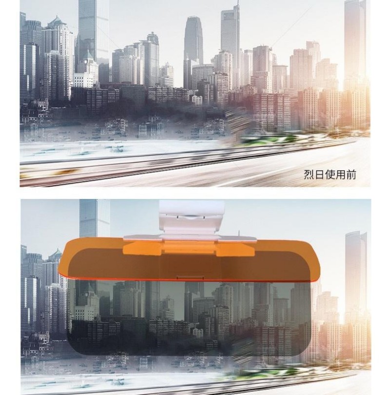 NEW 2 in 1 Adjustable HD Vision Day and Night Anti-glare Plastic Car ...