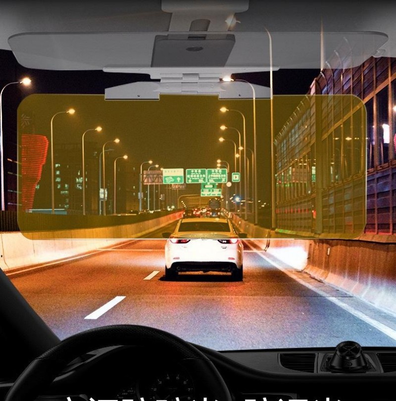 NEW 2 in 1 Adjustable HD Vision Day and Night Anti-glare Plastic Car ...