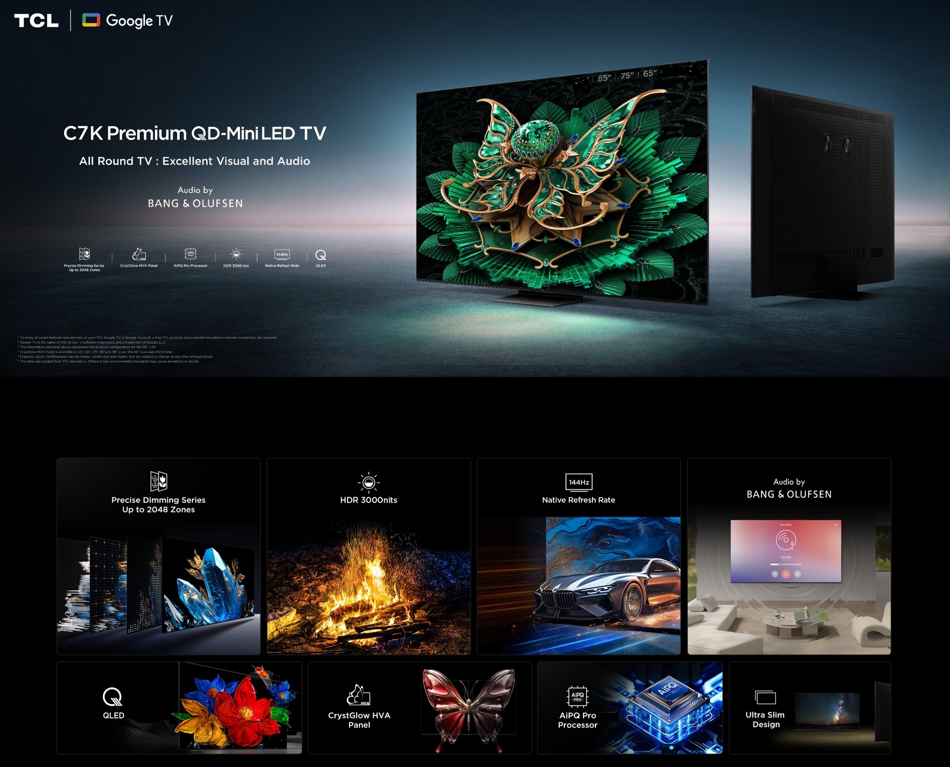 【FREE Soundbar】TCL 65"/75"/85" Premium QD-Mini LED with 144hz ...