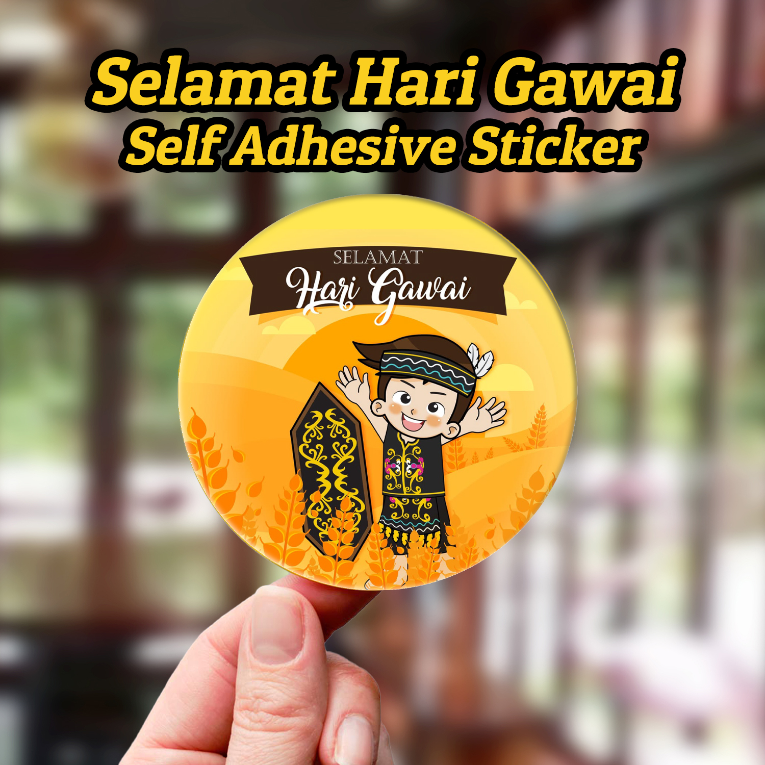 Sticker Hari Gawai | Gawai Cookies Packaging Label | Gawai Gift Box ...