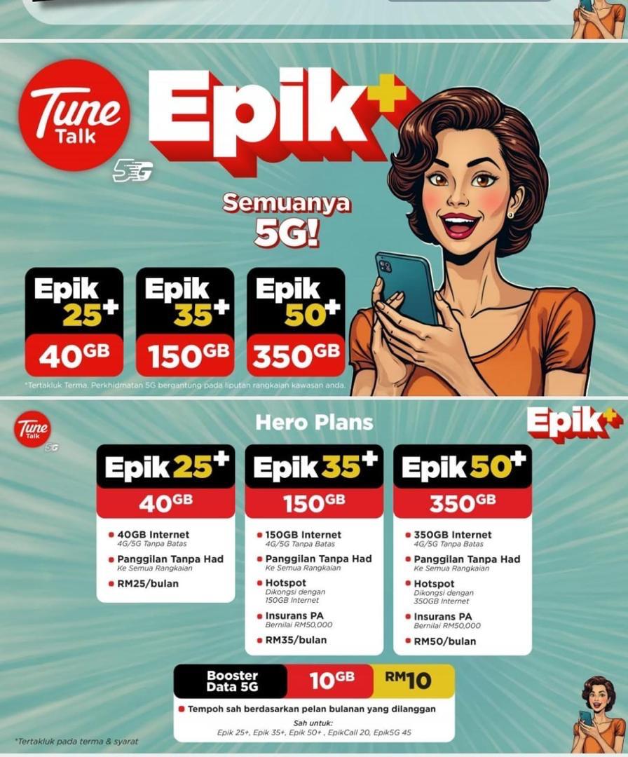 Tunetalk Prepaid Simkad INTERNET TANPA HAD Pek Epik BARU !! SHIP IN 24 HOURS !! (Seller Register ...
