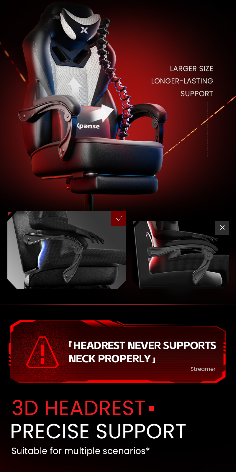 Xpanse Xshade 135° Lean Gaming Office Ergonomic Computer Chair | Shopee ...