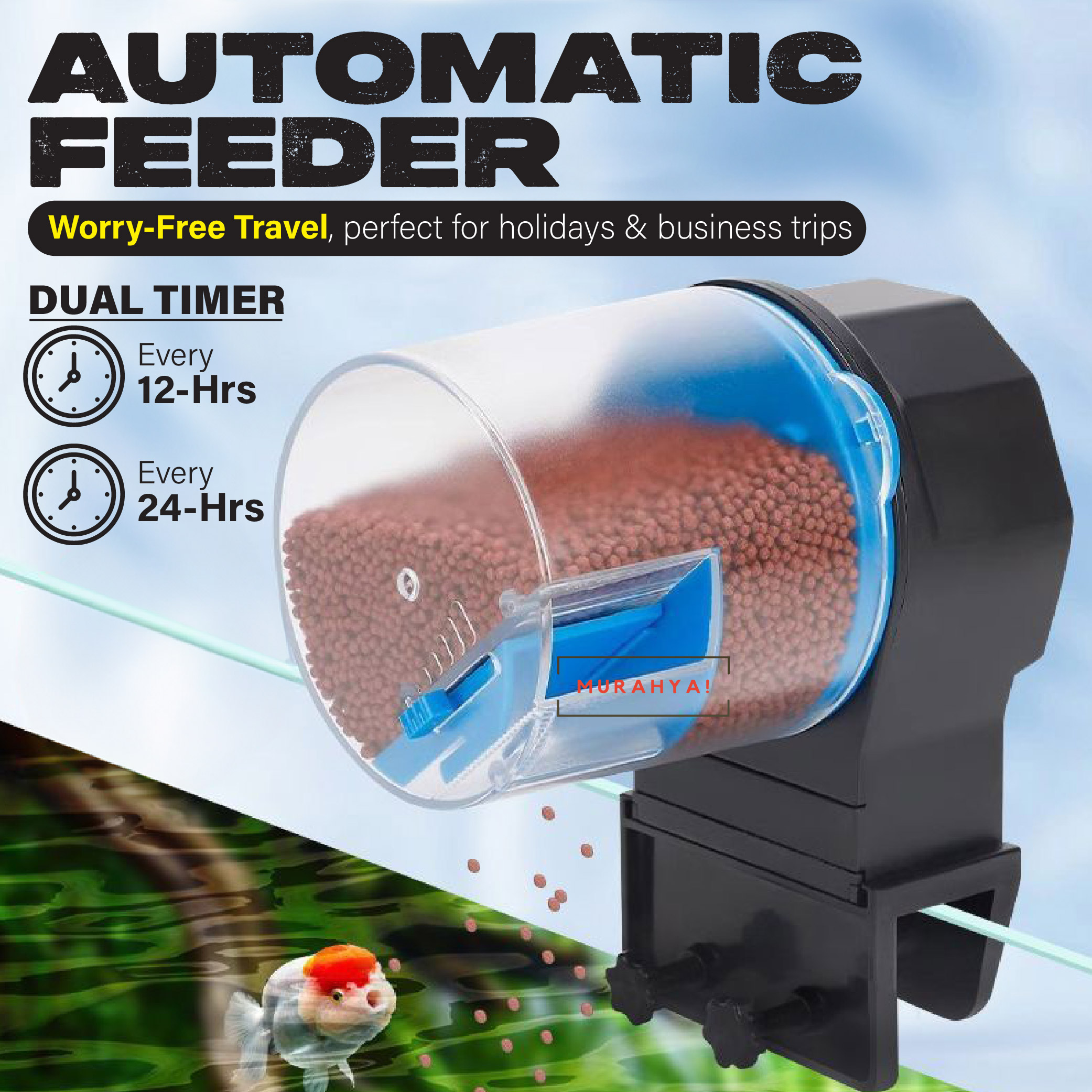 Fish Feeder Besar Automatic Aquarium Goldfish Smart Timing Auto Feeder ...