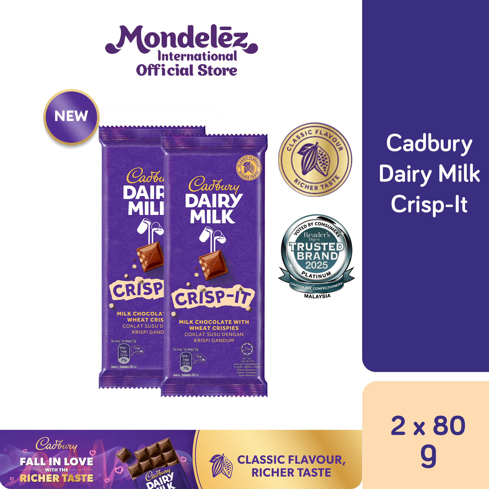 Cadbury Dairy Milk Crisp-It Chocolate (80g x1 /x2/ x3/ x6) | Shopee ...