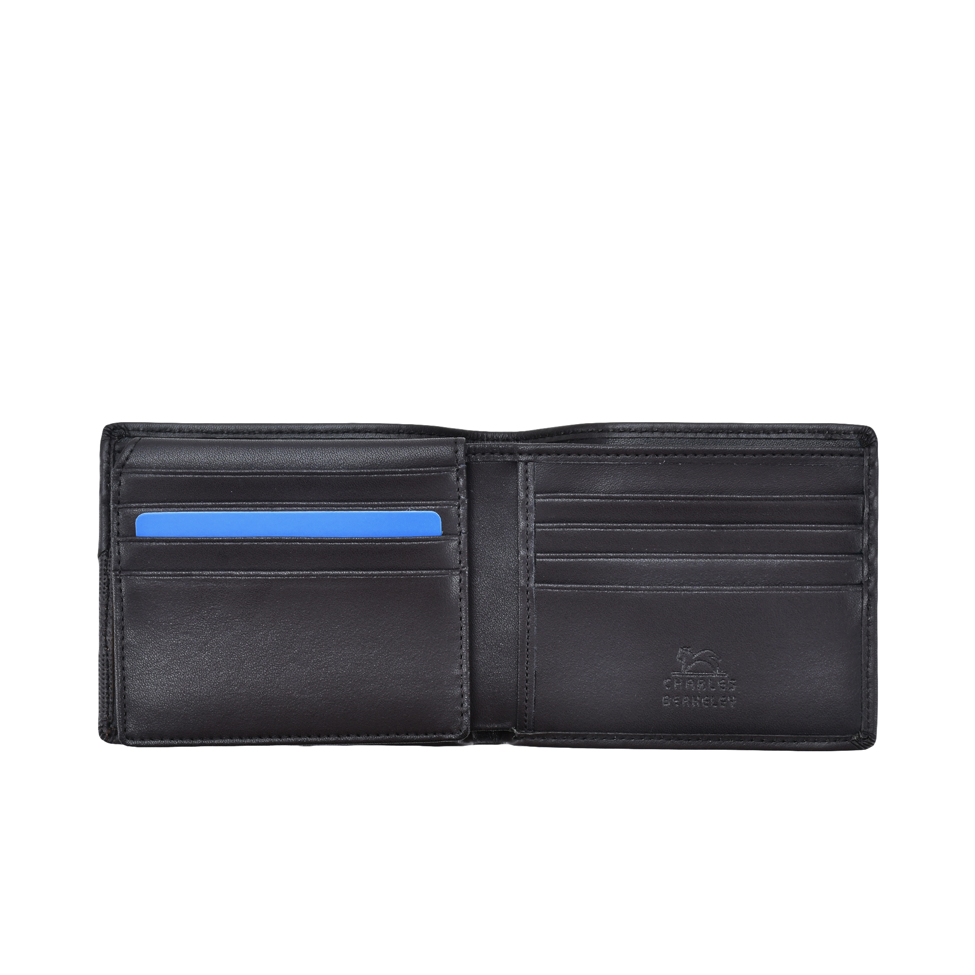Charles Berkeley ELLIOT-EX Genuine Cow Leather Slim Wallet Tri-fold ...