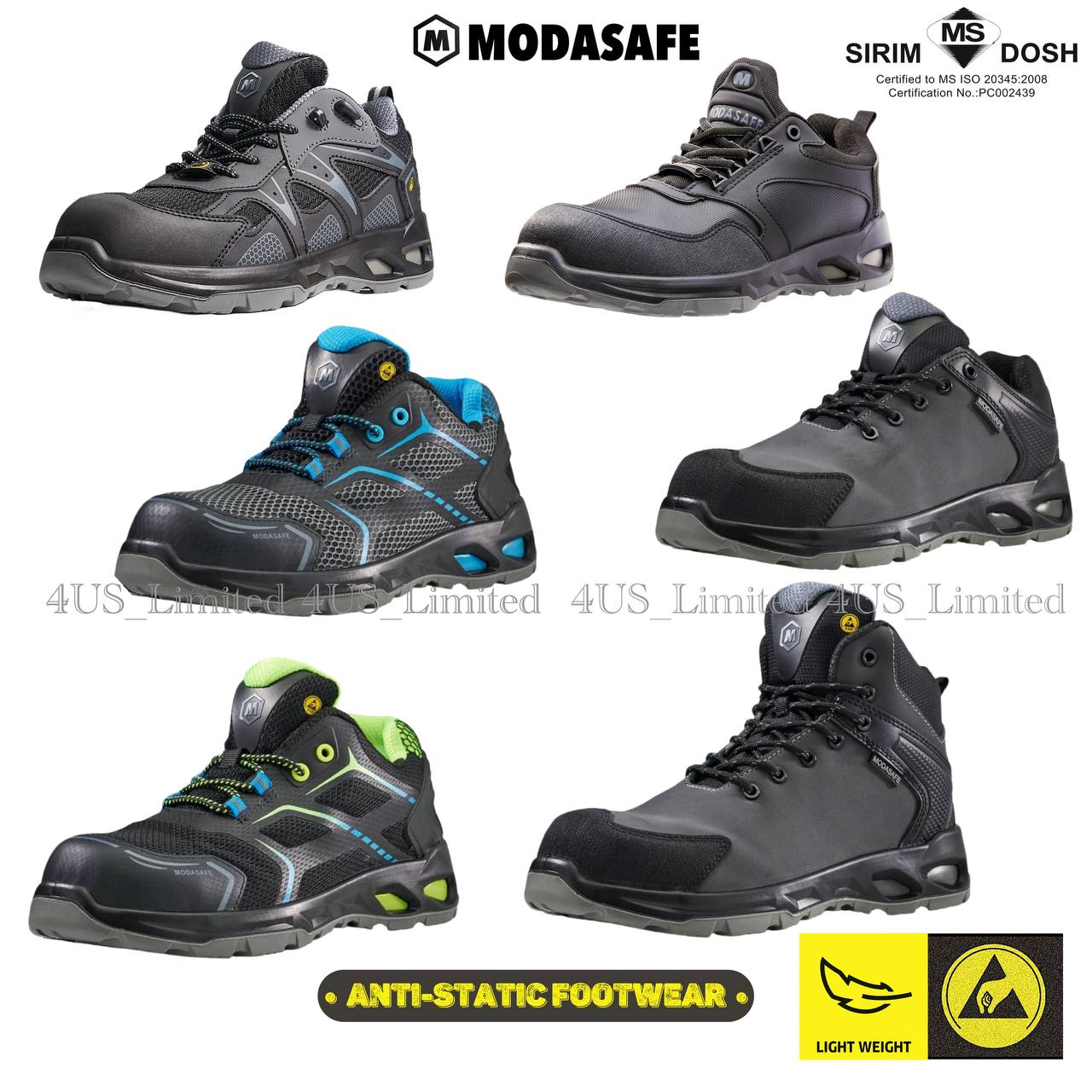 Modasafe Anti-static Safety Shoes M201/M231/M2511/M2522/M2531/M2541 ...