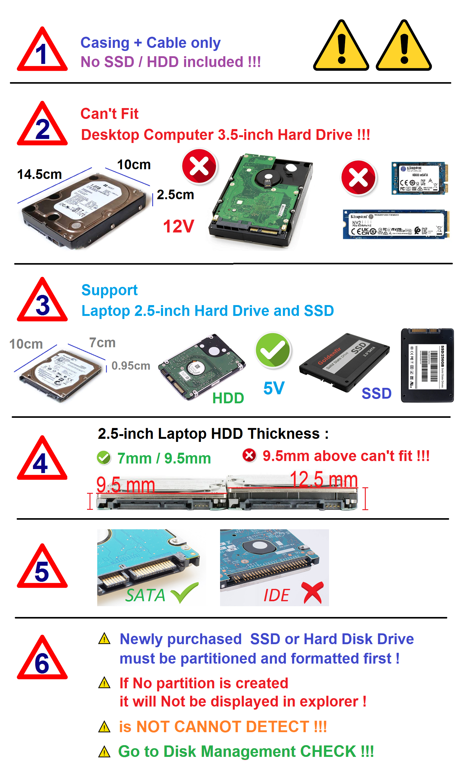 USB 3.0 2.5 inch SATA Hard Disk Drive External Case 2.5 inch External ...