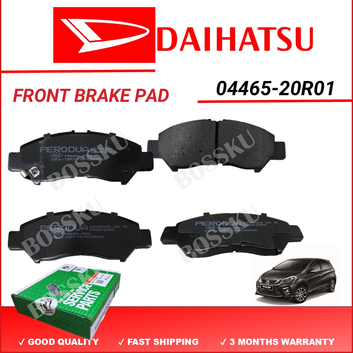 DEPAN FRONT BRAKE PAD - PERODUA MYVI D20N 2017-2024 1 SET | Shopee Malaysia