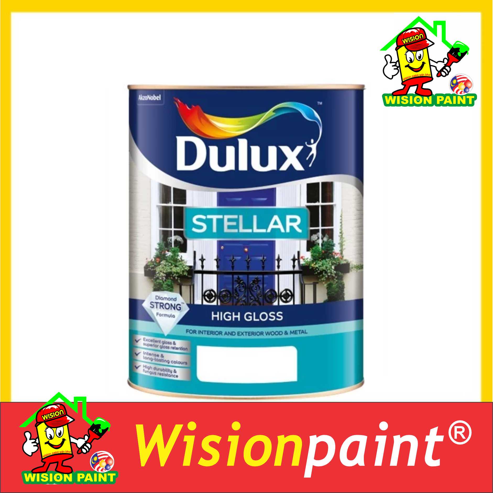 5L ( 5 LITER ) Dulux STELLAR High Gloss Cat Besi/ Cat Kayu ICI DULUX ...