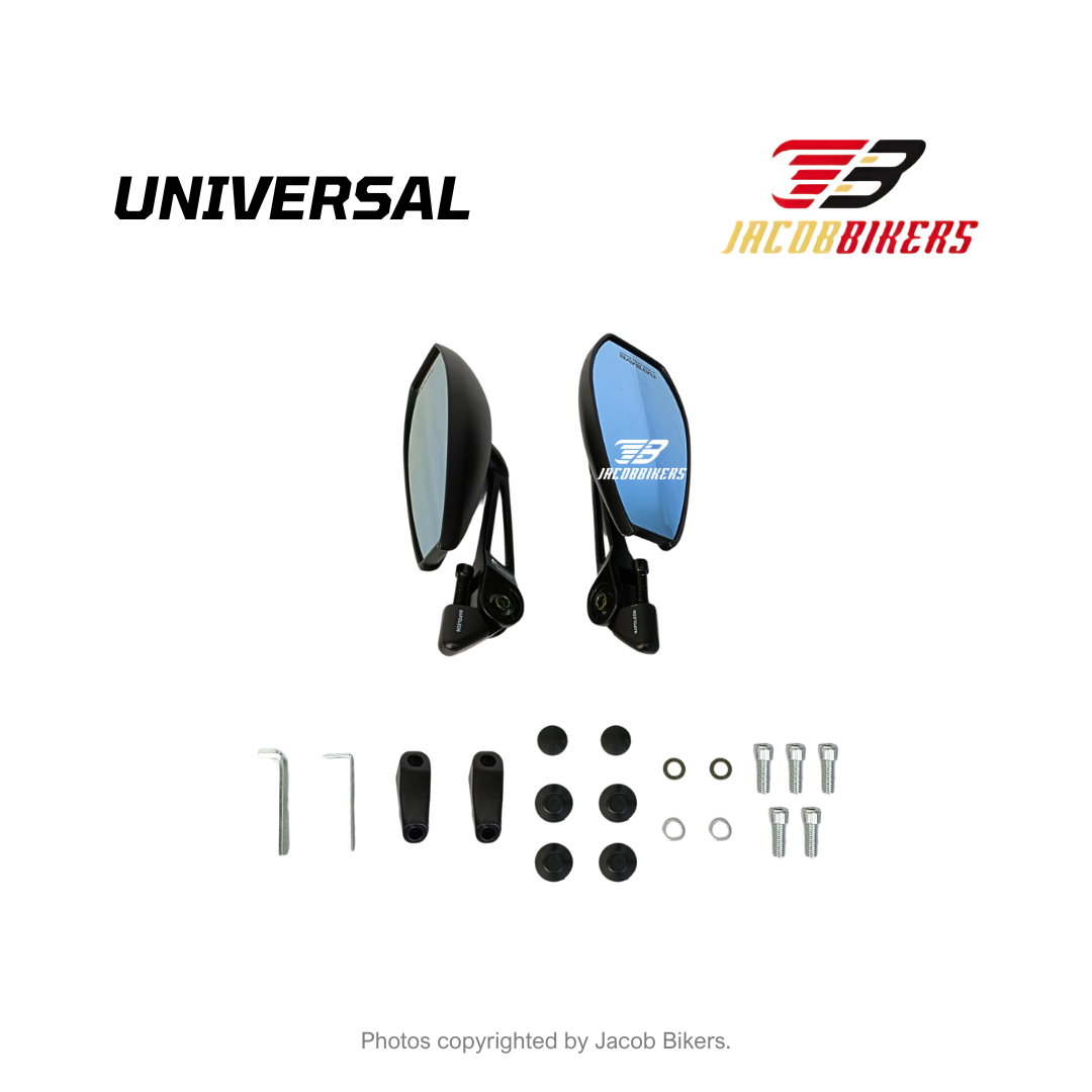 Universal Motorcycle Napoleon Blue Lens Side Mirrors CNC Aluminium ...