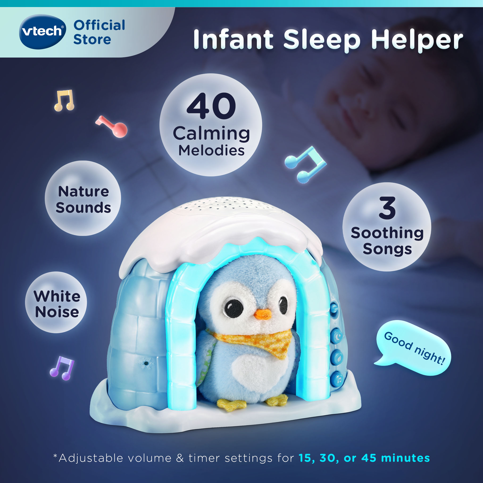 VTech Soothing Starlight Igloo New born baby soothing light projector ...