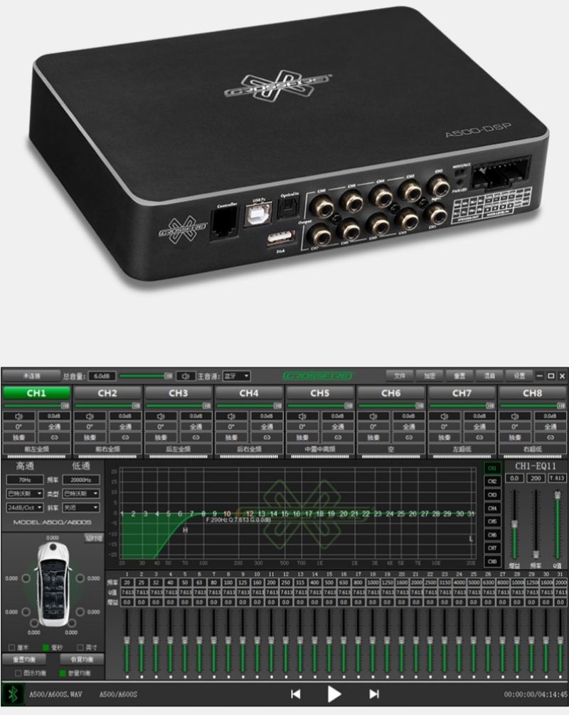 Crossfire CF-A500 4CH DSP Amplifier 8CH Full Function Tuning 31-Band EQ | Hi-Fi Car Audio ...