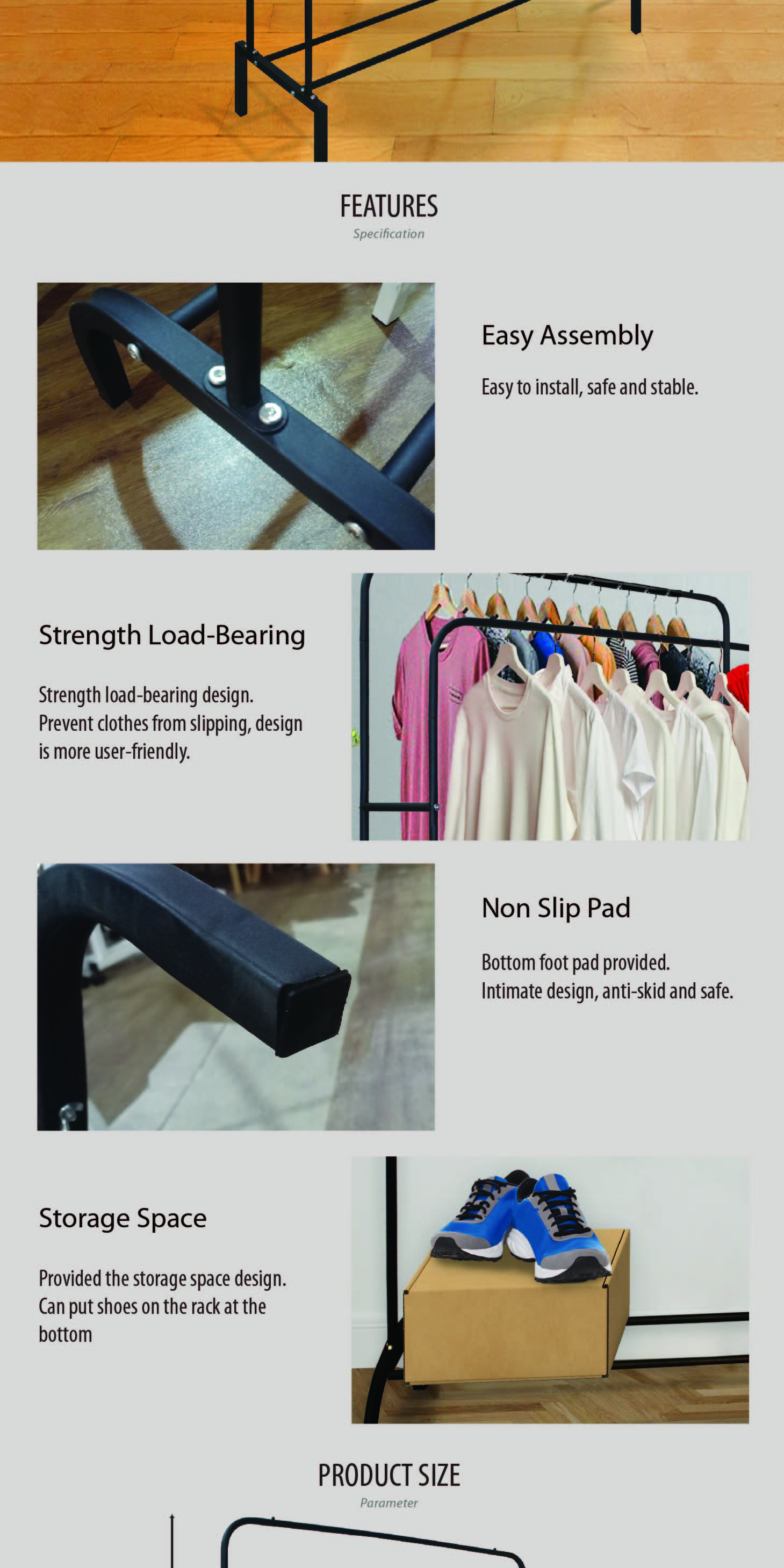 TSBRILLIANT Rak Pakaian 2 Tiang TOTO - TOTO DOUBLE POLE RACK | Shopee ...
