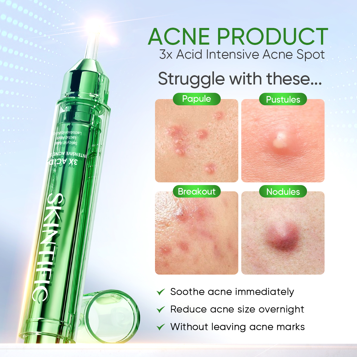 SKINTIFIC 3x Intensive Acne Spot Gel Dark Spot Treatment With Salicylic ...