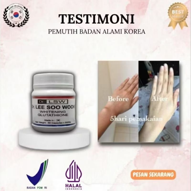Ubat Putih Dr Lsw Glutathione Supplement Whitening Korea Collagen Cerah ...