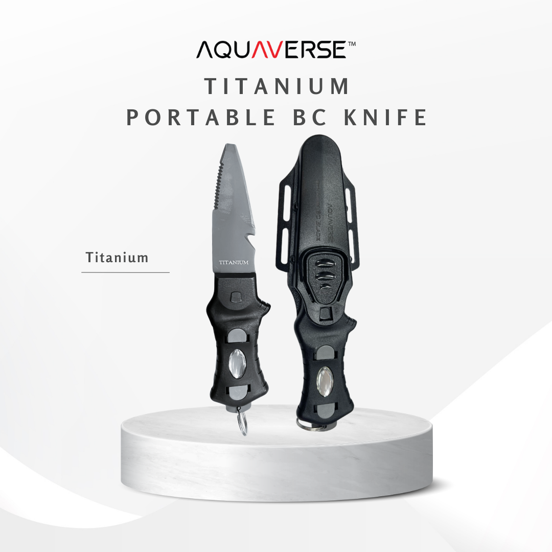 AQUAVERSE BC KNIFE DIVE KNIFE TITANIUM/STANLESS STEEL 304 for Scuba ...