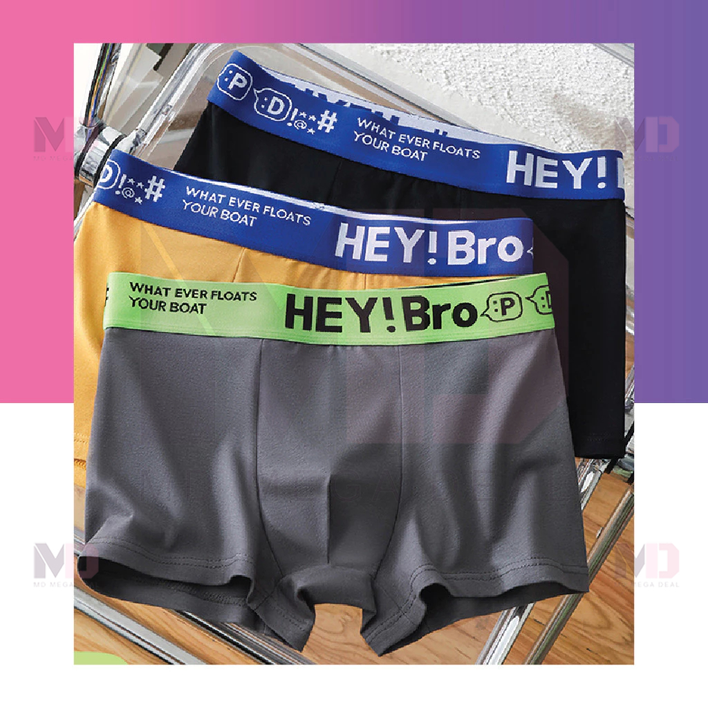 《Mega Deal》Hey Bro 5pcs/Set Men Boxer L-4XL Underwear Men Boxer Lelaki ...