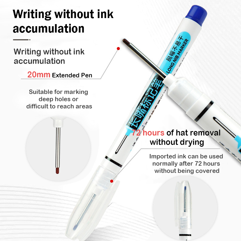 1PC Long Head Marker Pen 20mm Marking Tool Multi-purpose Bathroom Wood ...