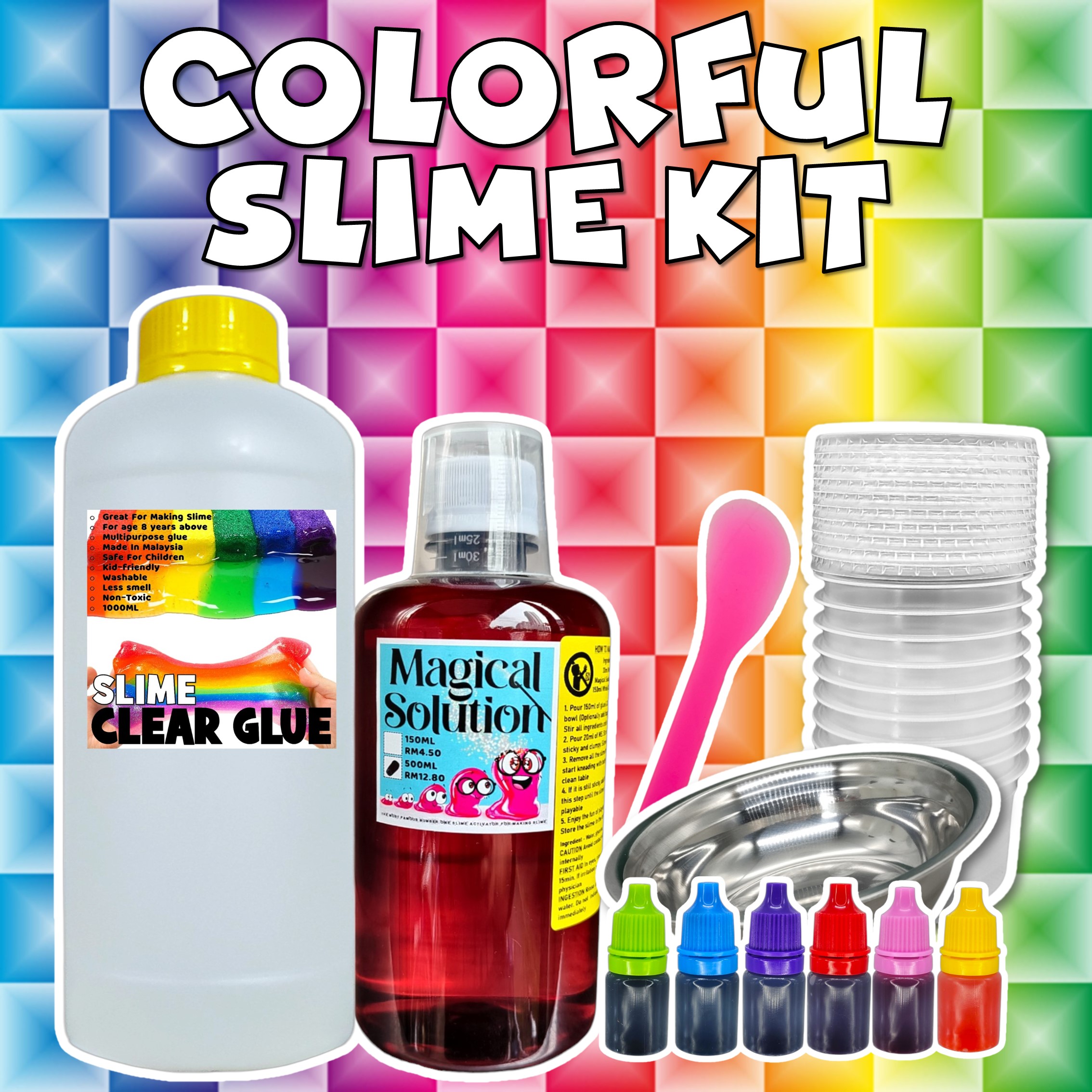 COLORFUL JUMBO SLIME KIT SUPER BIG SIZE - DIY MAKING SLIME SO EASY ...