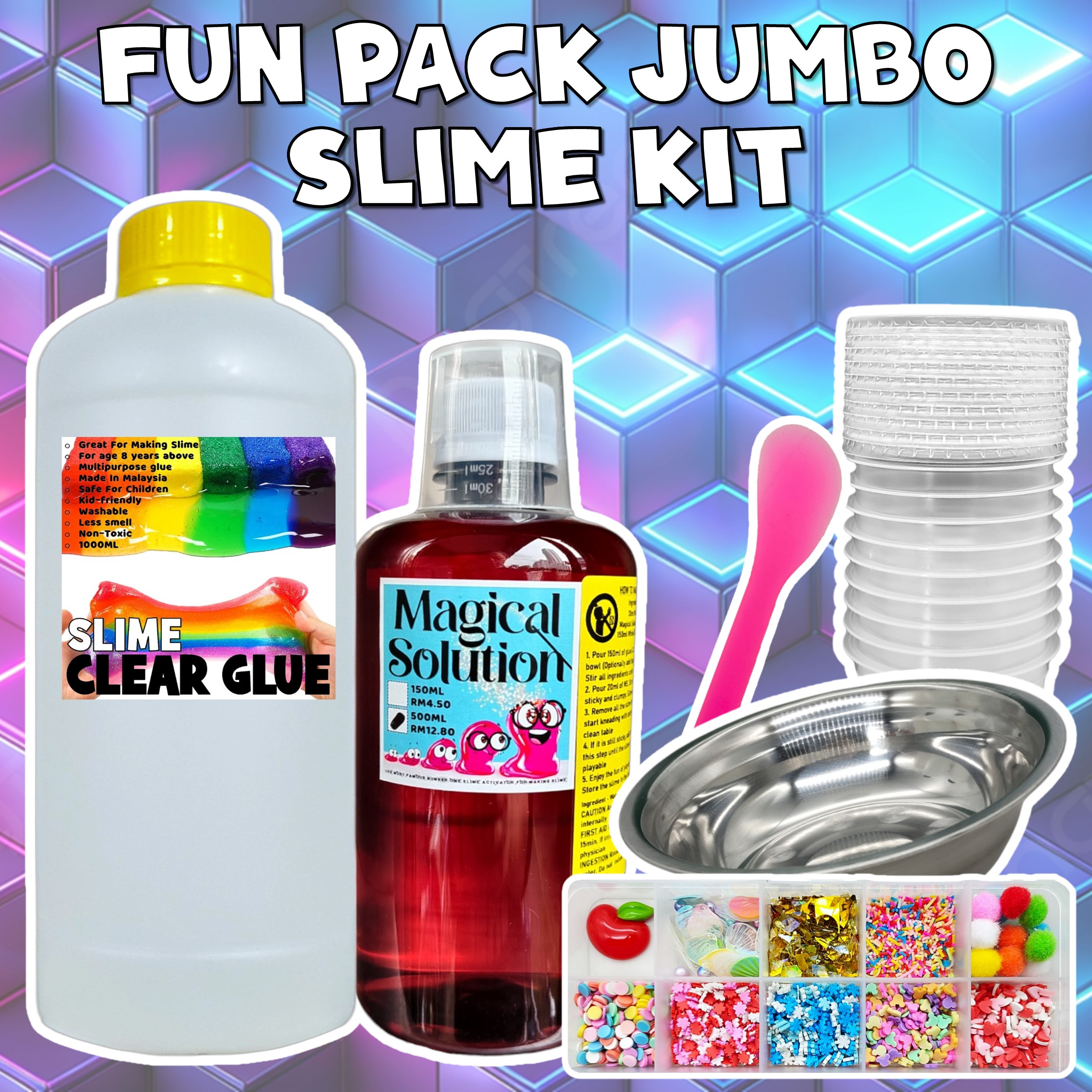FUN PACK JUMBO SLIME KIT SUPER BIG SIZE - DIY MAKING SLIME SO EASY ...
