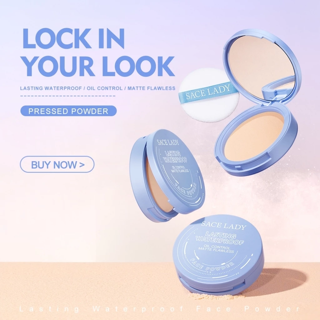 SACE LADY Bedak Padat Tahan Air Bedak Tetap Kawalan Minyak Matte ...