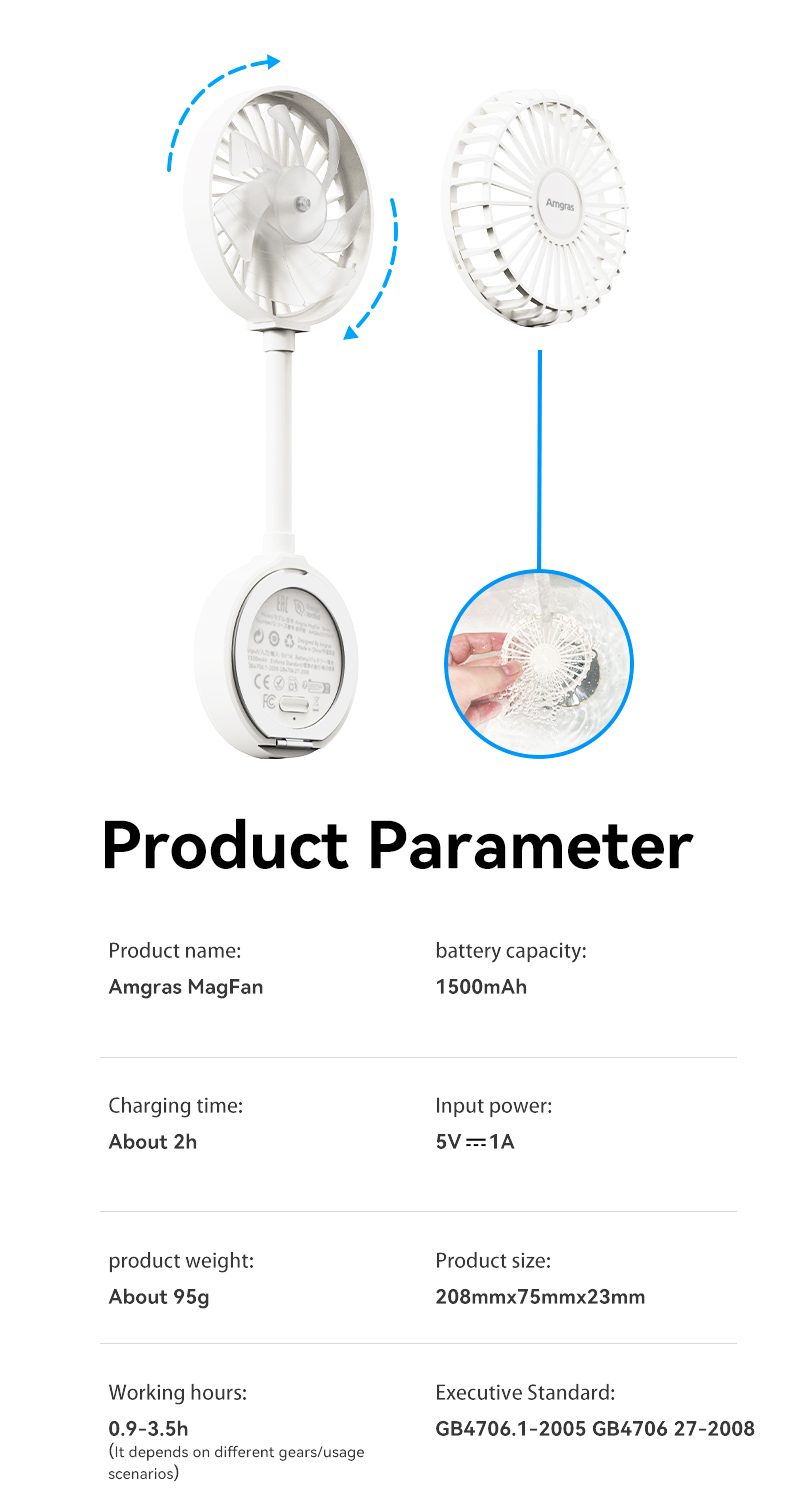 Amgras MagFan mobile phone magnetic fan portable desktop bracket kipas ...