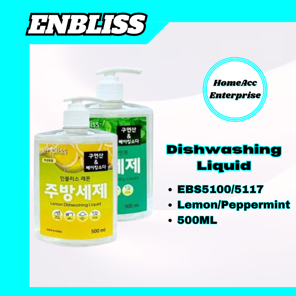 Enbliss [EBS5100/EBS5117] Dishwashing Liquid [Lemon/Peppermint] 500ML ...