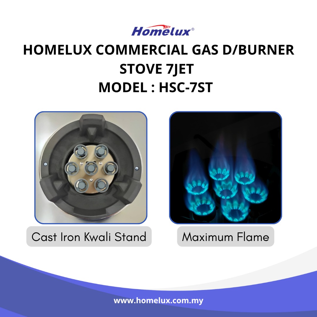 HOMELUX High Power (7.1kW) Double Burner Commercial Gas Cooker Stove ...