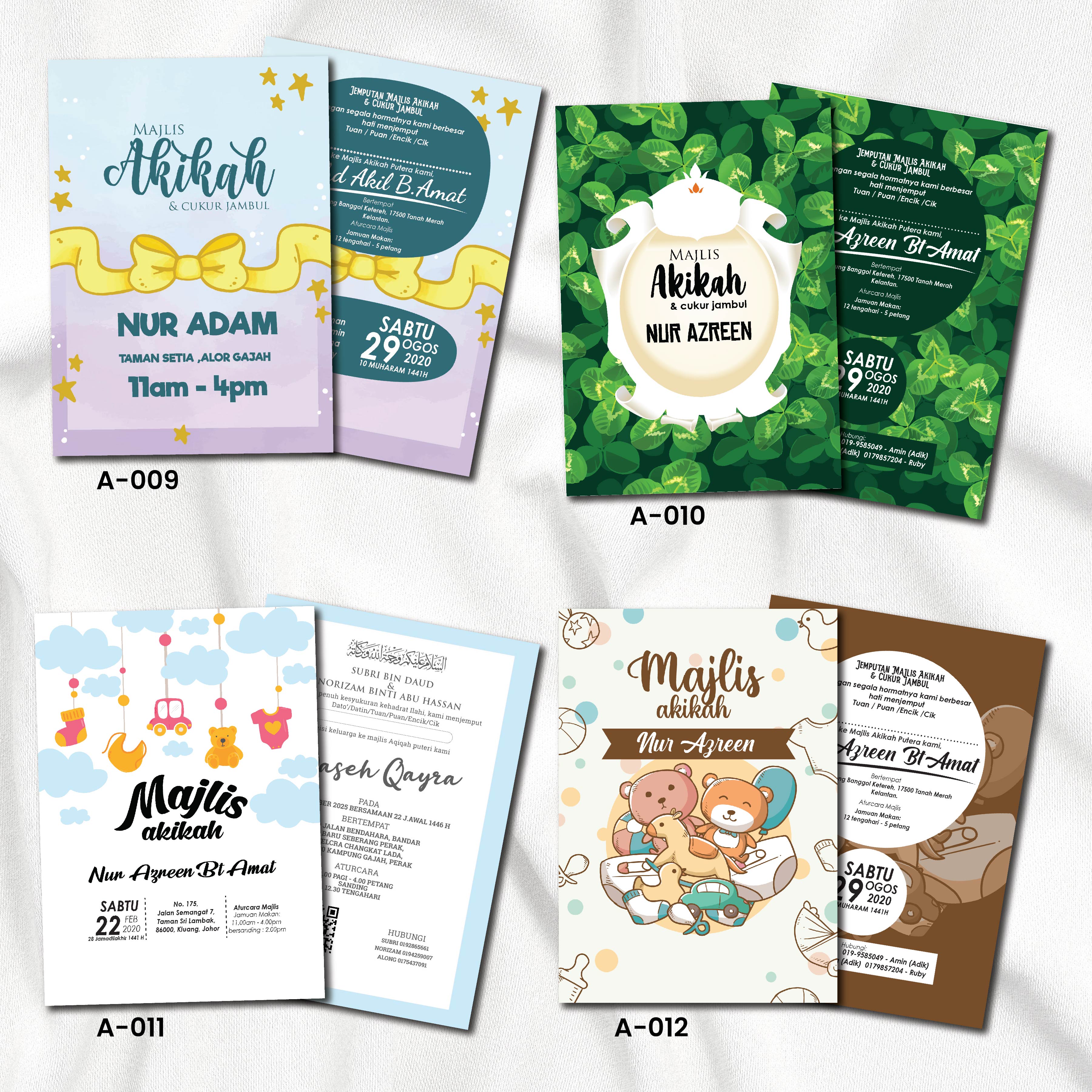 Kad Aqiqah Murah (KARTUN) | PERCUMA SOFTCOPY PDF | Kad Jemputan | invitation Card | with ...