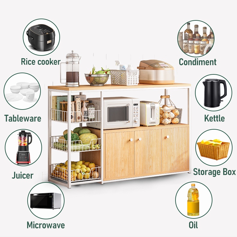 Dapur Rak Besi Kitchen Shelf Storage Basket Organizer Oven Rak Kitchen ...