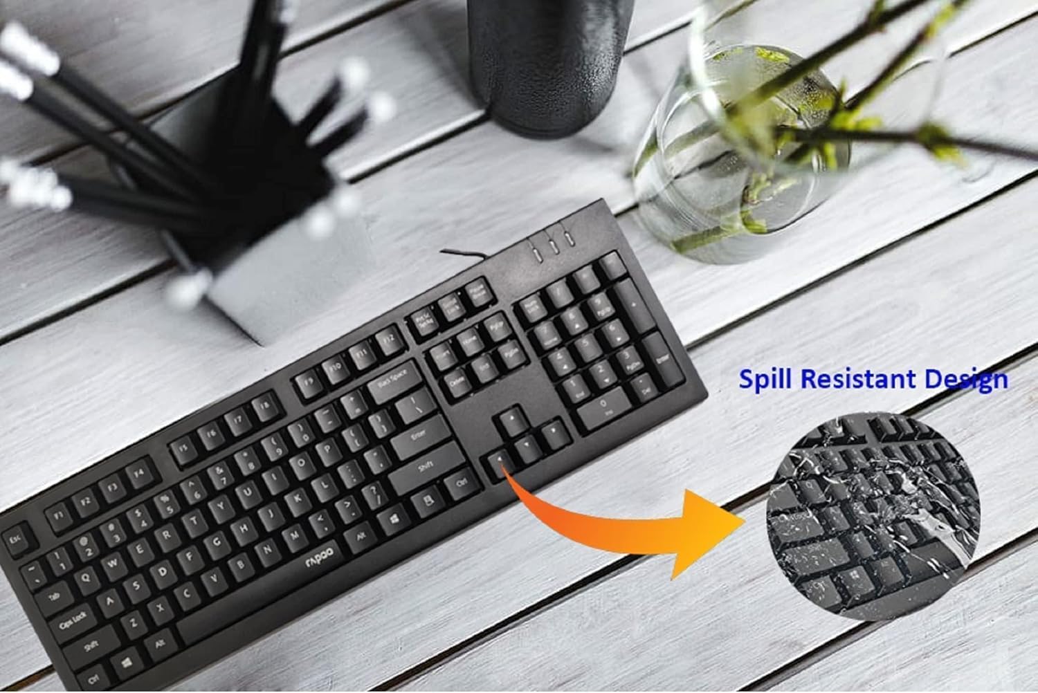 Rapoo NK1800 Wired USB Keyboard | Shopee Malaysia